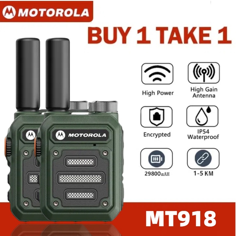 （Buy1 Take 1） MT918 Motorola Walkie Talkie Long Range 5KM Two Way Radio ...