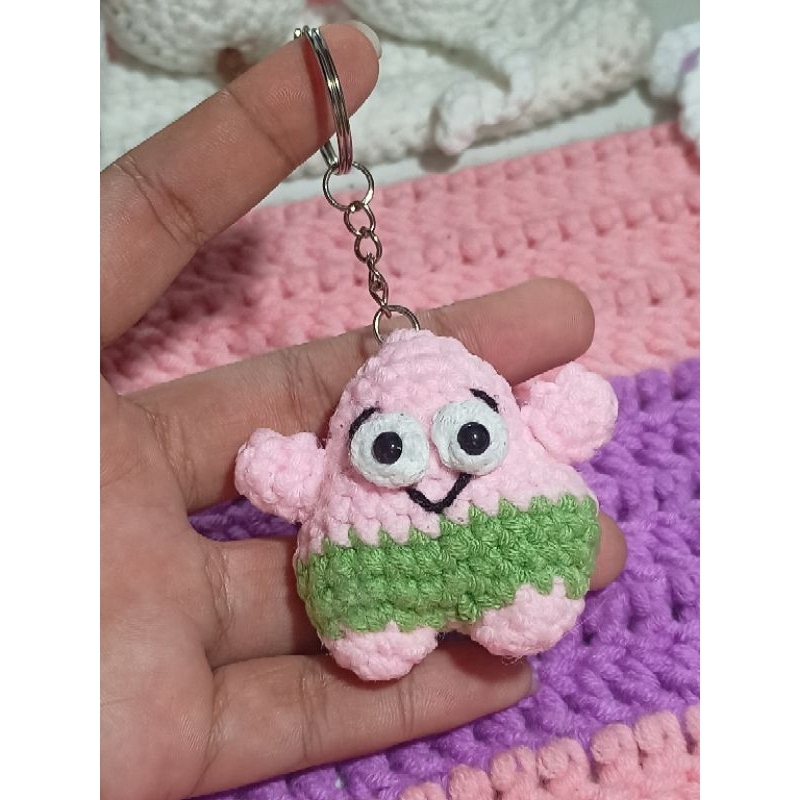 Patrick star keychain crochet (perfect for gift and souvenirs) | Shopee ...