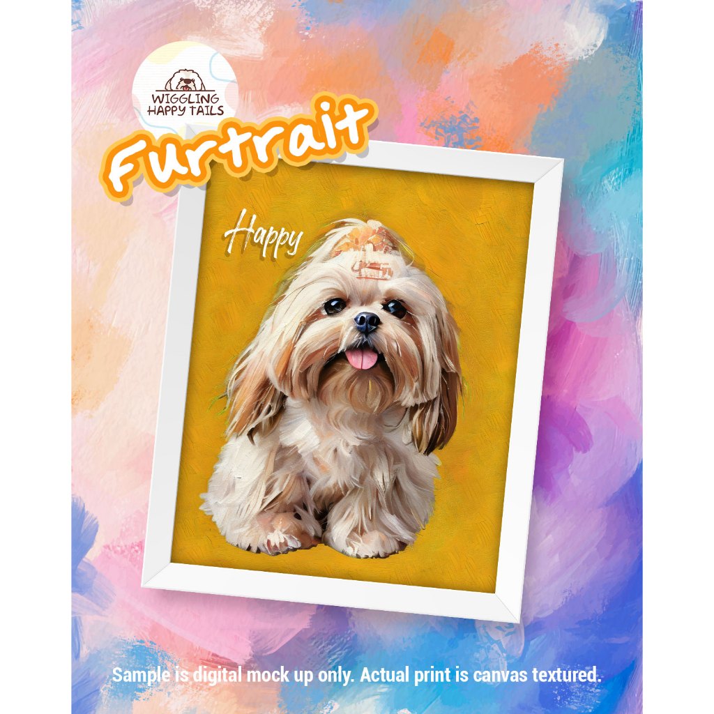 Wiggling Happy Tails Pet Artistic Portrait / Pawtrait 8R | Shopee ...