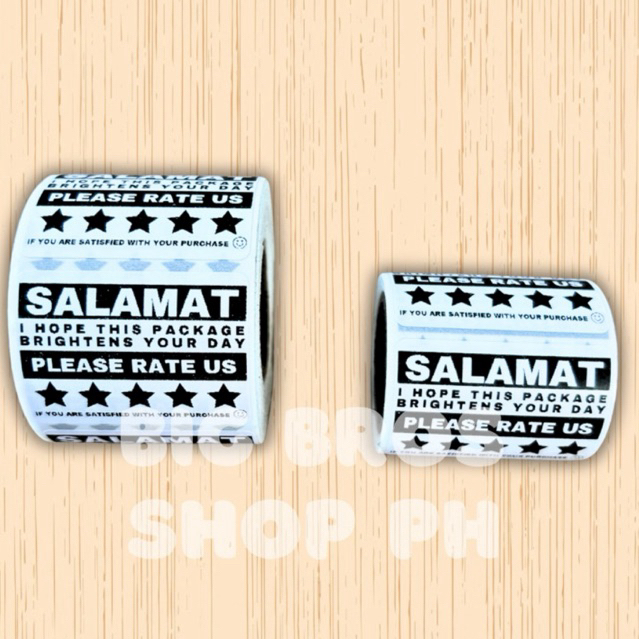 2 in 1 Salamat Sticker & 5 Stars Rate Us Thermal Sticker - Water Proof ...