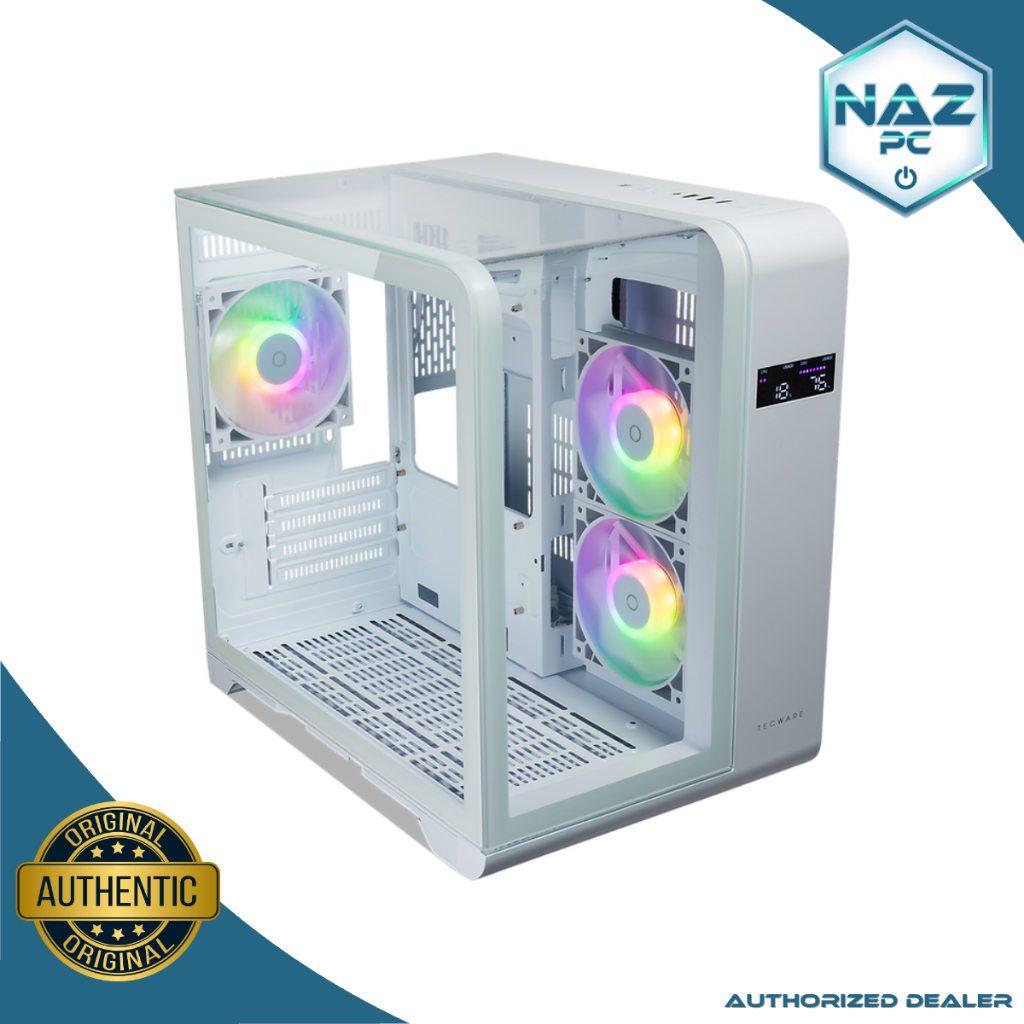 Tecware Arc M White MATX Tempered Glass Case w/ 3X 120mm ARGB Fans | Shopee Philippines