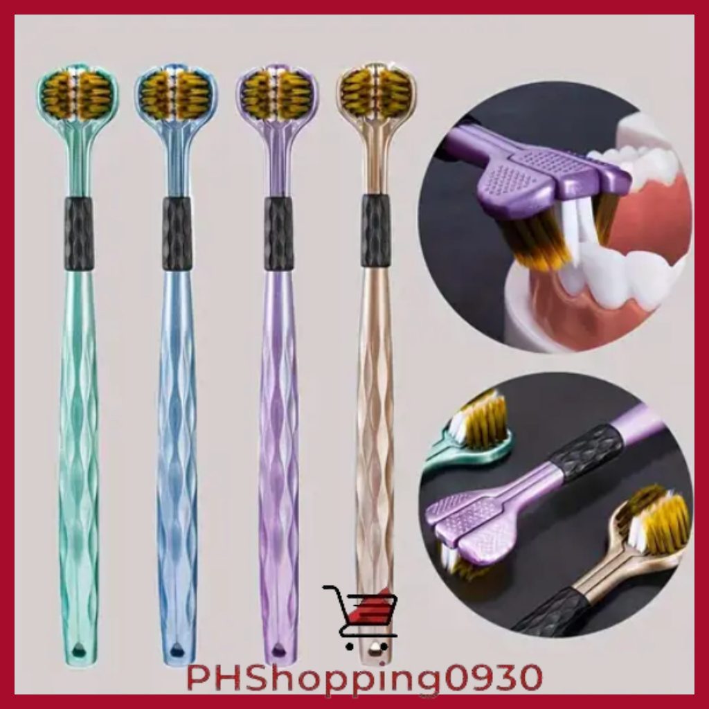 3-sided Toothbrush Angle Design Brush Raised Tongue Coating Soft ...