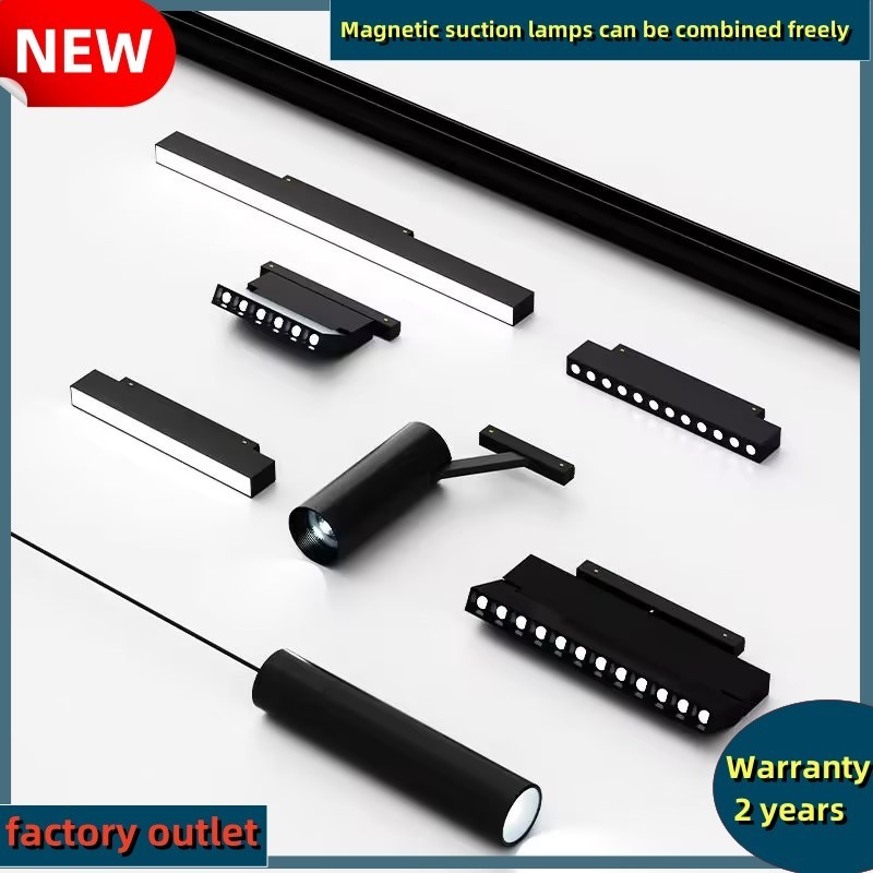 Magnetic Track Light spotlight 48V surface mounted concealed track ...