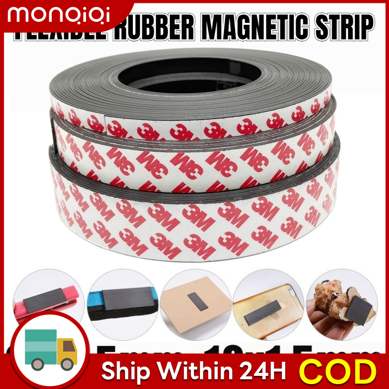 FLEXIBLE MAGNETIC RUBBER STRIP & SHEETS Ferrite Magnet with 3M Adhesive ...