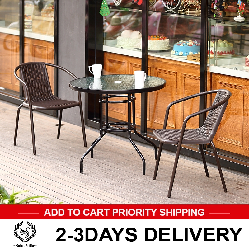 Outdoor tables and chairs tempered glass table balcony small table ...
