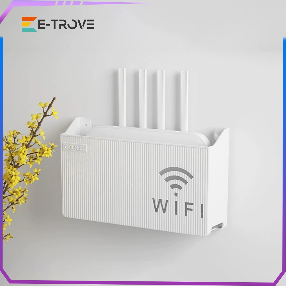 pasted Wall Mounted Wifi Router Shelf ABS Router Organizer No punch ...
