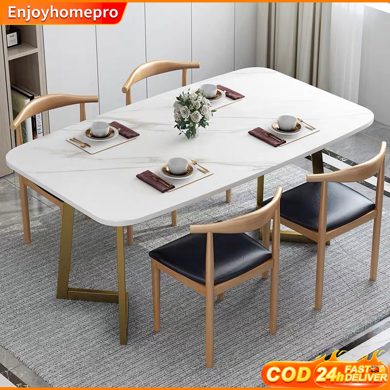 ️ PH ️Imitation marble Dining table Kitchen long table simple fashion ...
