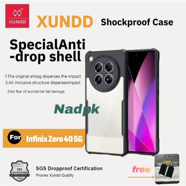 Infinix Zero 40 5G XUNDD Phone Case Clear TPU PC Shockproof Phone Case ...