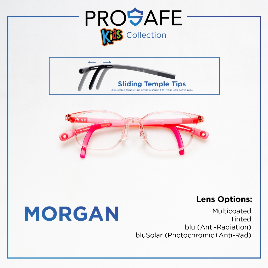 ProSafe Kids Morgan (Flexible Kids Eyeglasses) choice of Tint/Anti-Rad ...
