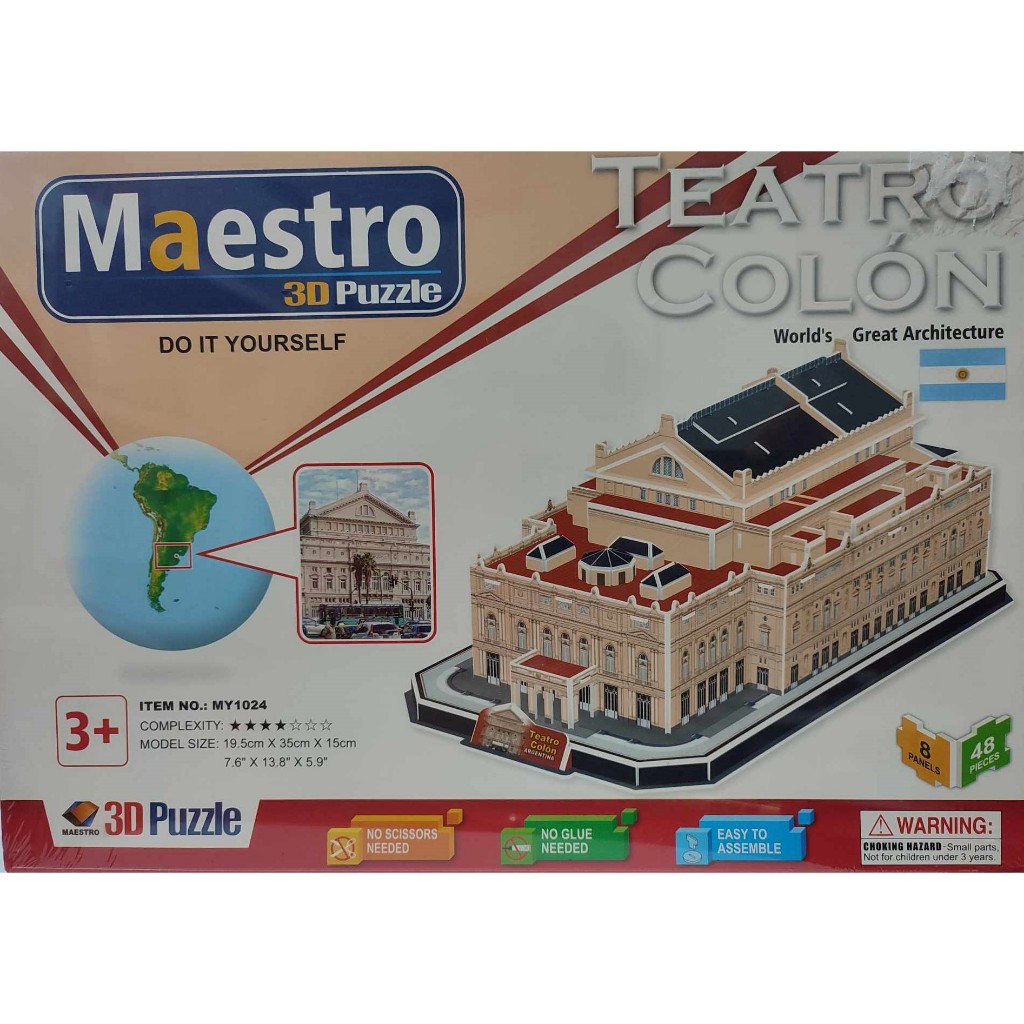 Maestro 3D Puzzle DIY Teatro Colon 48 pcs Age 3+ Mom & Baby Educational Toys Puzzles | Shopee ...