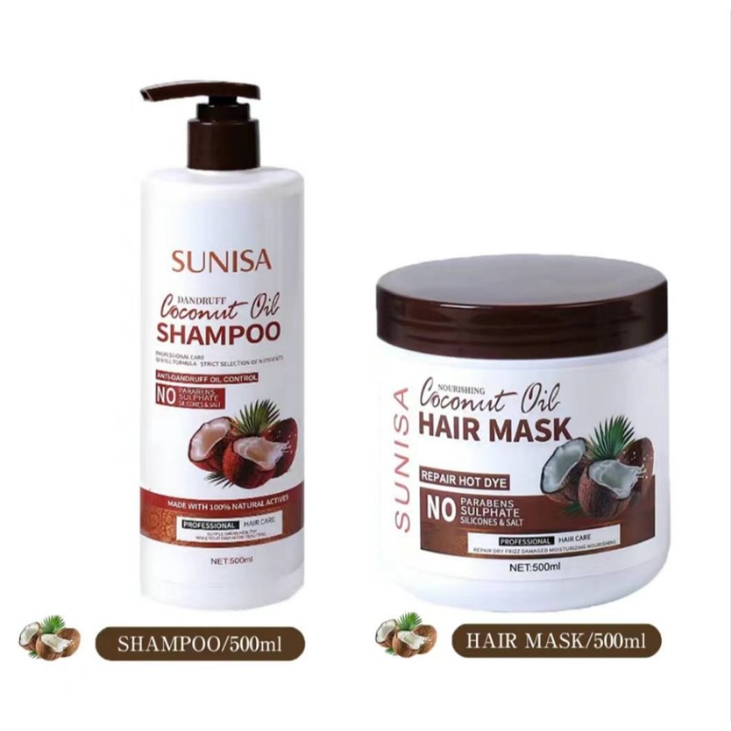 SUNISA Coconut Shampoo Anti-Dandruff Repair Damage Hair Dry Hair Care Control Oil Shampoo 500ml ...