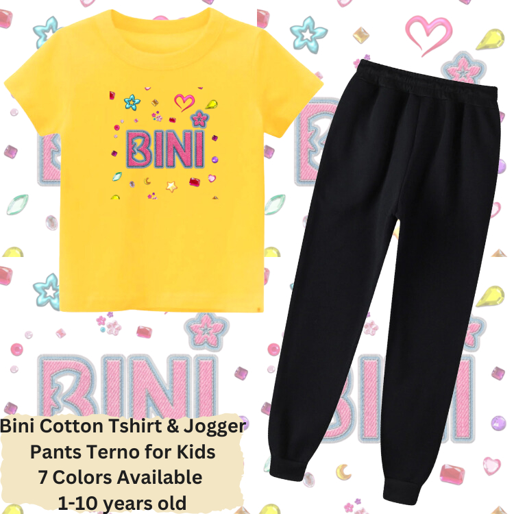 Bini merch Bini kids terno for girls 1-10y/o terno pajama bini tshirt ...