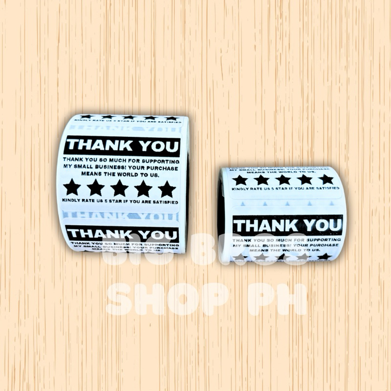 2 in 1 Thank you Sticker & 5 Stars Rate Us Thermal Sticker - Water ...