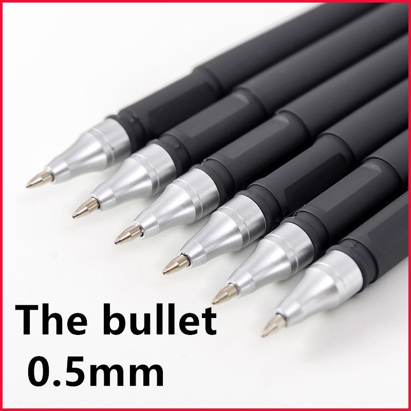 Gel Pen Students Carbon Black Ballpen Bullet Quick-Drying School Grind ...