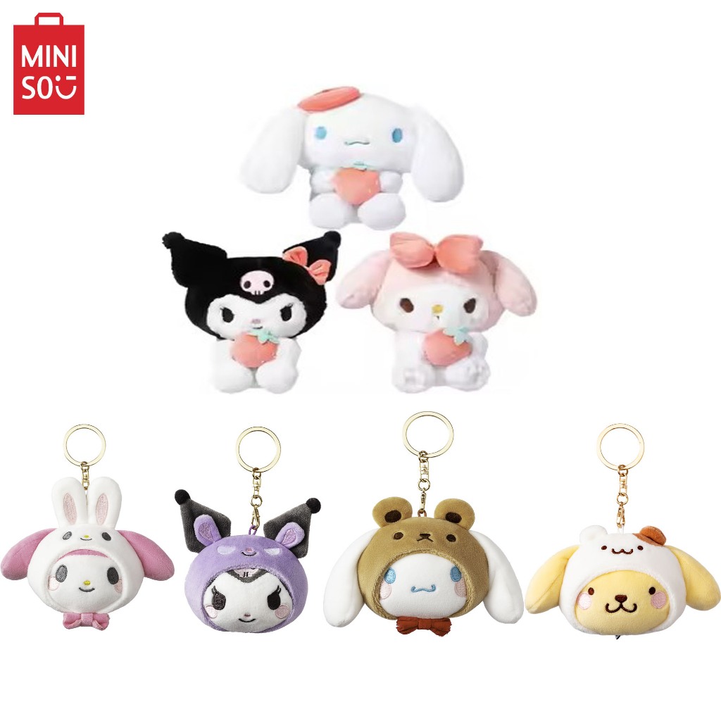 MINISO SANRIO characters plush keychains Hello Kitty Kuromi Cinnamoroll ...