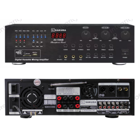 Original Sakura Amplifier AV-735 700W X2 Karaoke Mixing Amplifier | Shopee Philippines