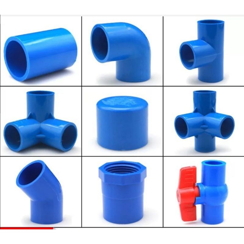PVC Blue Fittings 1/2" to 1" (Elbow, Elbow 45deg, Tee, Coupling, Male ...
