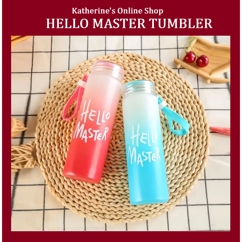 HELLO MASTER TUMBLER Frosted Glass Gradient Bottle cup 400ML | Shopee Philippines
