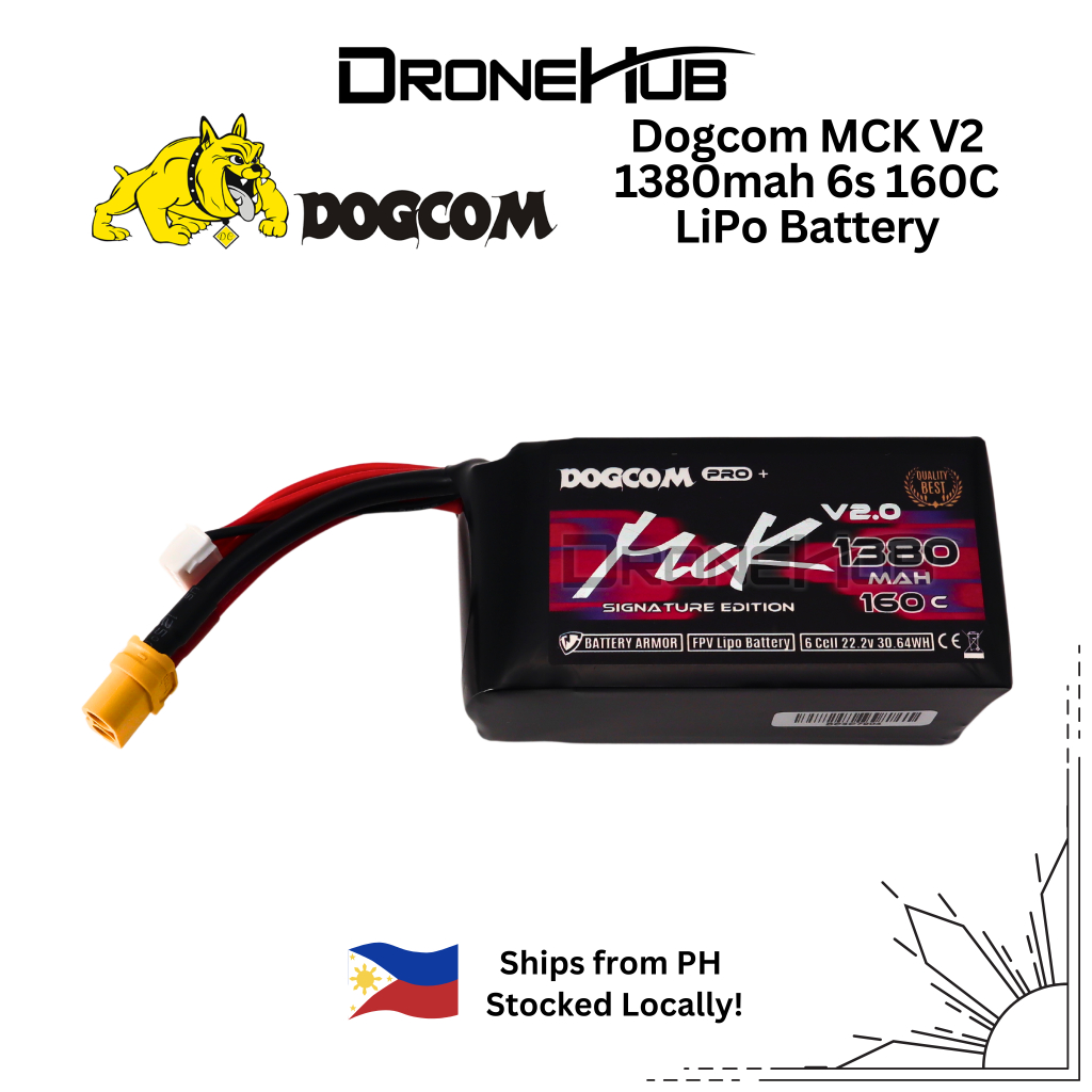 Dogcom MCK V2 1380mah 6s 160C LiPo Battery by dronehub.ph FPV Drone ...
