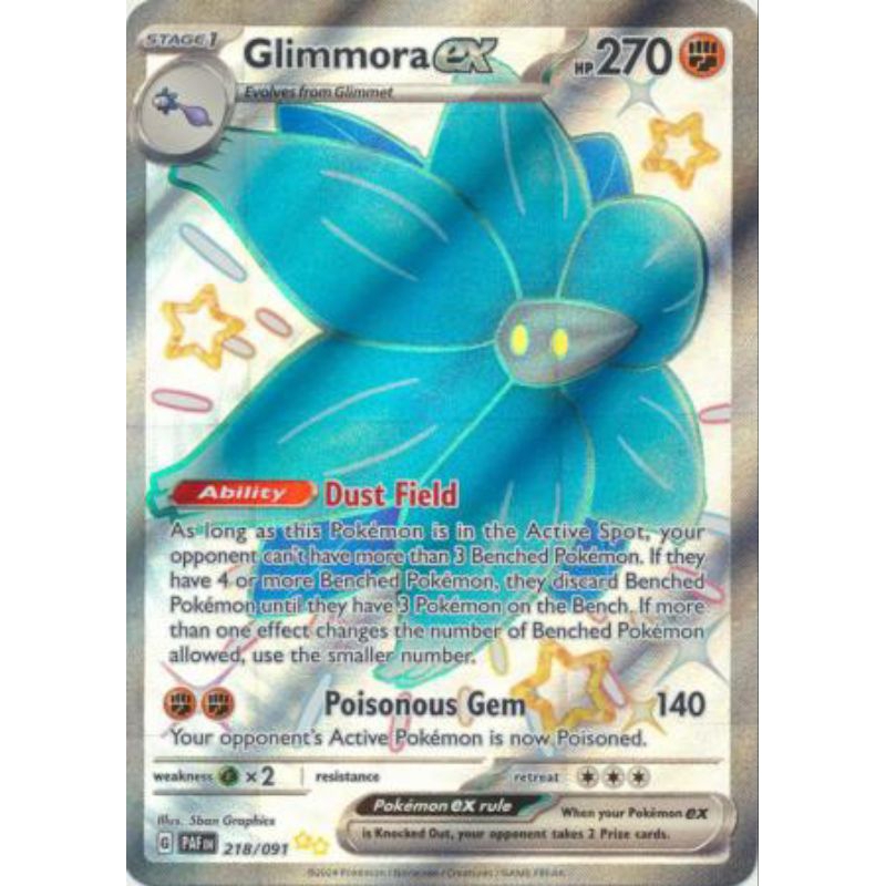 Pokemon Card, Glimmora ex 218/091, Shiny Ultra Rare. (ENGLISH TYPE ...