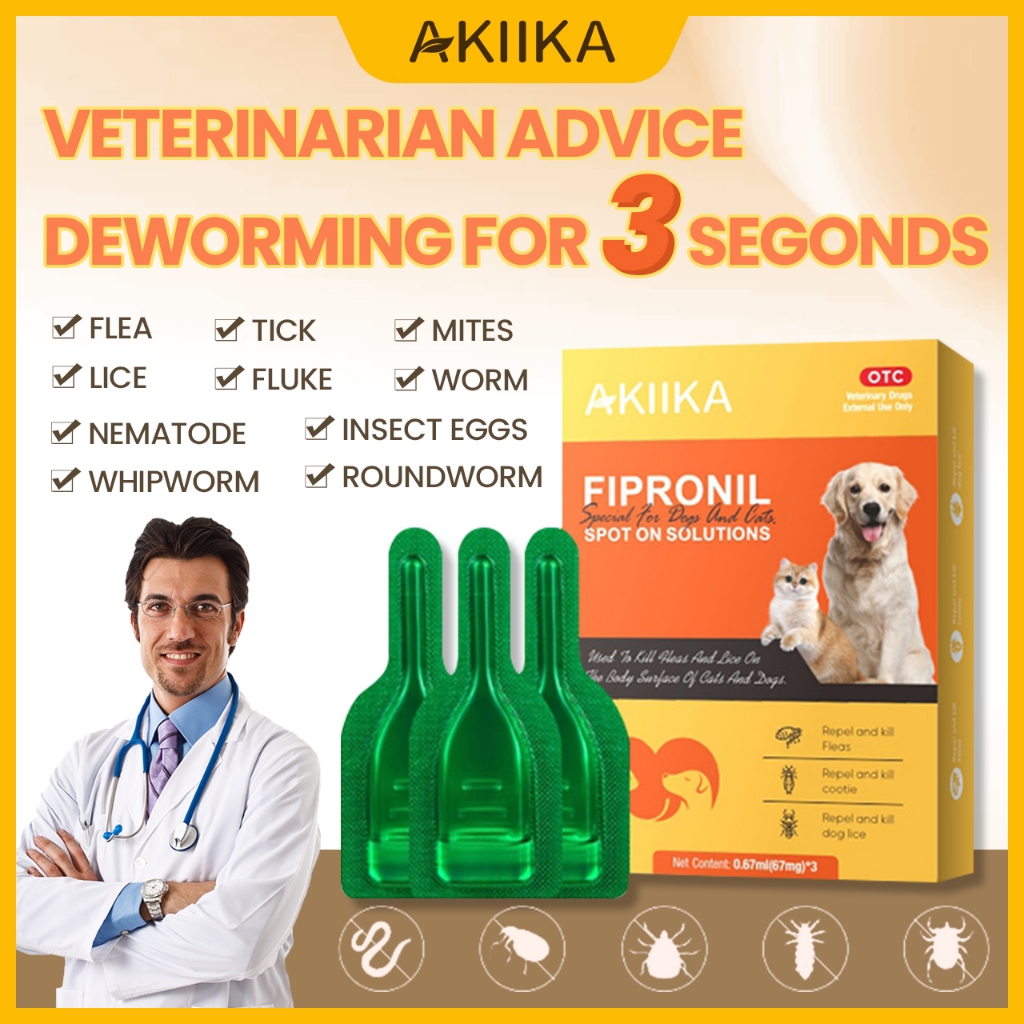 Akiika Tick And Flea Spot Treatment For Cats&Dogs Repellent Anti-Flea ...