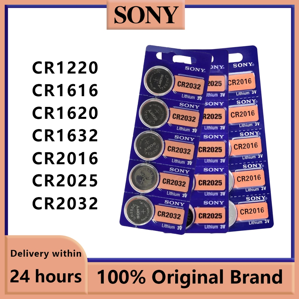 SONY CR1220/CR1620/CR1632/CR2016/CR2025/CR2032 Button Cell Coin Batteries 3V Lithium Battery ...