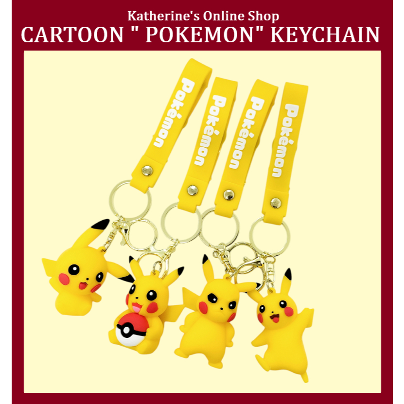 Cartoon POKEMON PIKACHU Figure Anime Doll Keychain Backpack Pendant ...