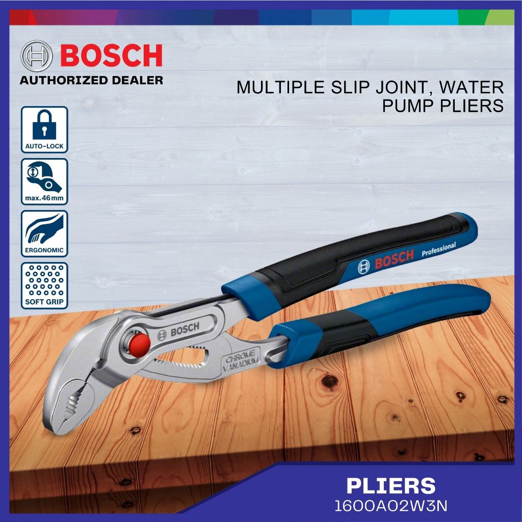 Bosch Pliers Multiple Slip Joint, Water Pump Pliers HT - 1600A02W3N ...