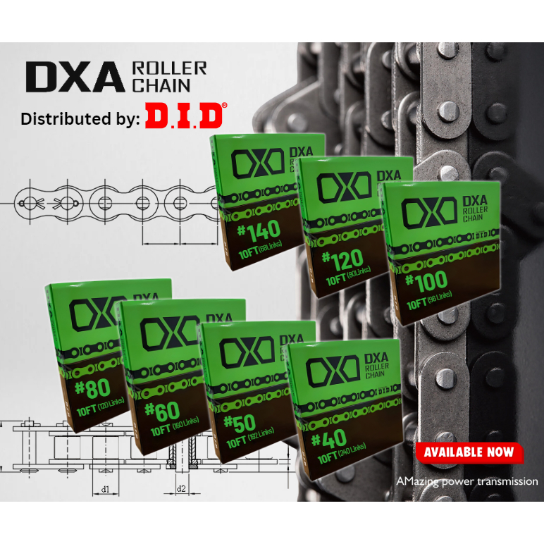 DXA Industrial Roller Chain DID40,50,60,80 X 10 FT | Shopee Philippines
