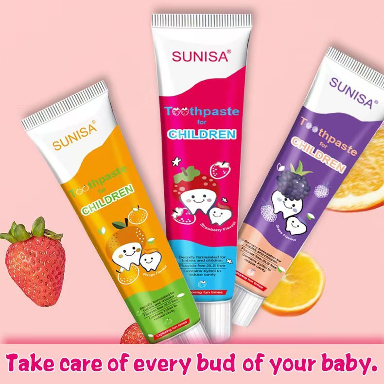 SUNISA Children Toothpaste Contains Xylitol Reduce Cavity Fluonide Freo ...
