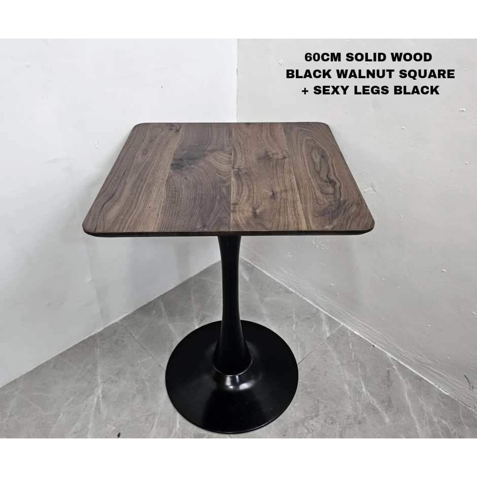 Solid wood 60cm square table Dining table coffee tea shop | Shopee ...