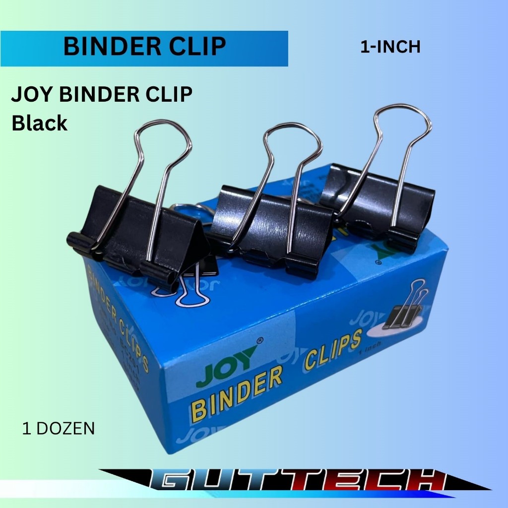 Binder Clips JOY Color Black 1” Sold per box(12pcs) | Shopee Philippines