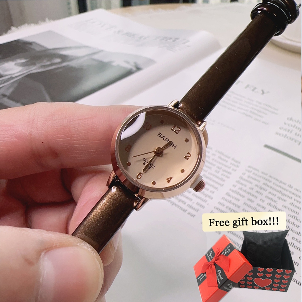 Korean elegant watch Compact round dial Fashion light strap Simple ...