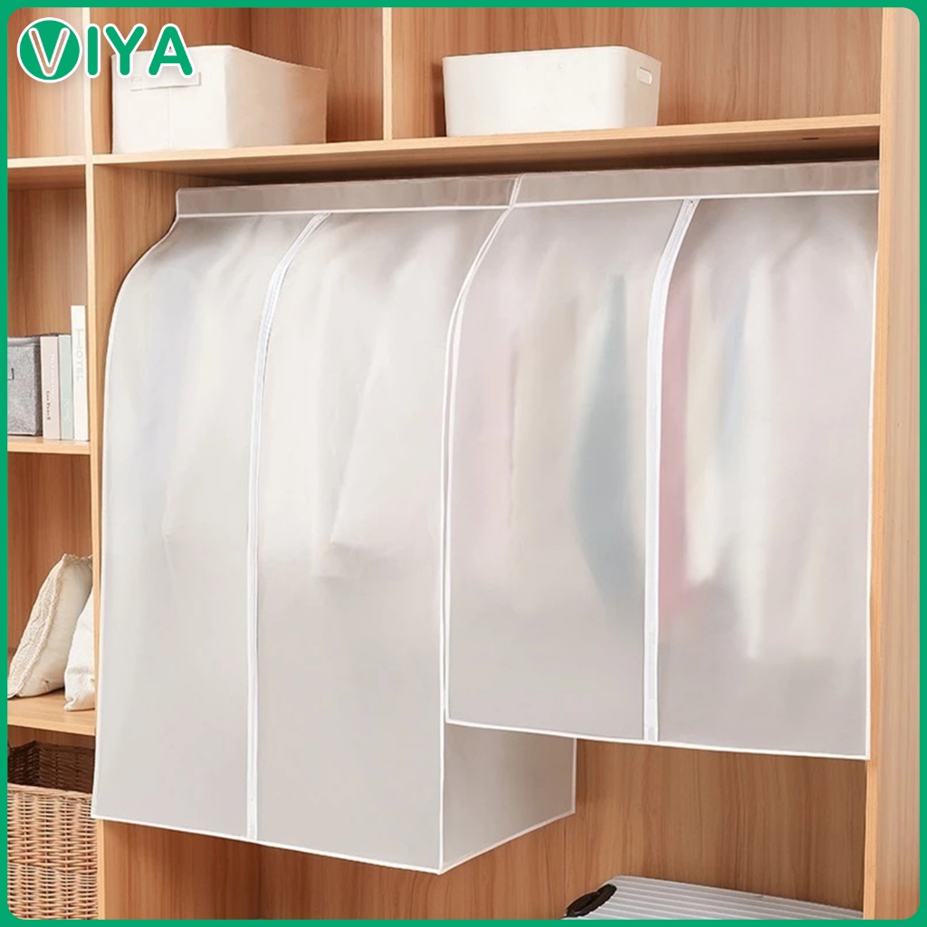 VIYA Clothes Storage PEVA Clothes Dust Cover Fully Enclosed Garment ...