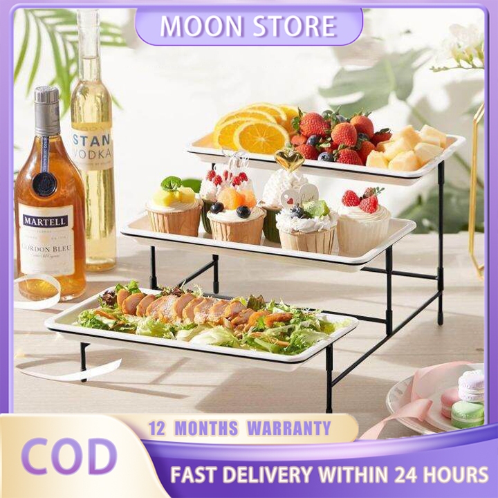 Food Display Rack Ceramic 3 Tier Food Rack Kitchen Shelf Dim Sum Bread ...