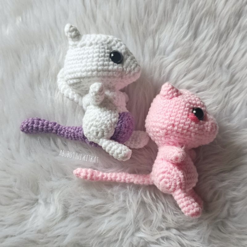Legendary Pokemon Mew and Mewtwo Plushie • Handmade Amigurumi Pokemons ...
