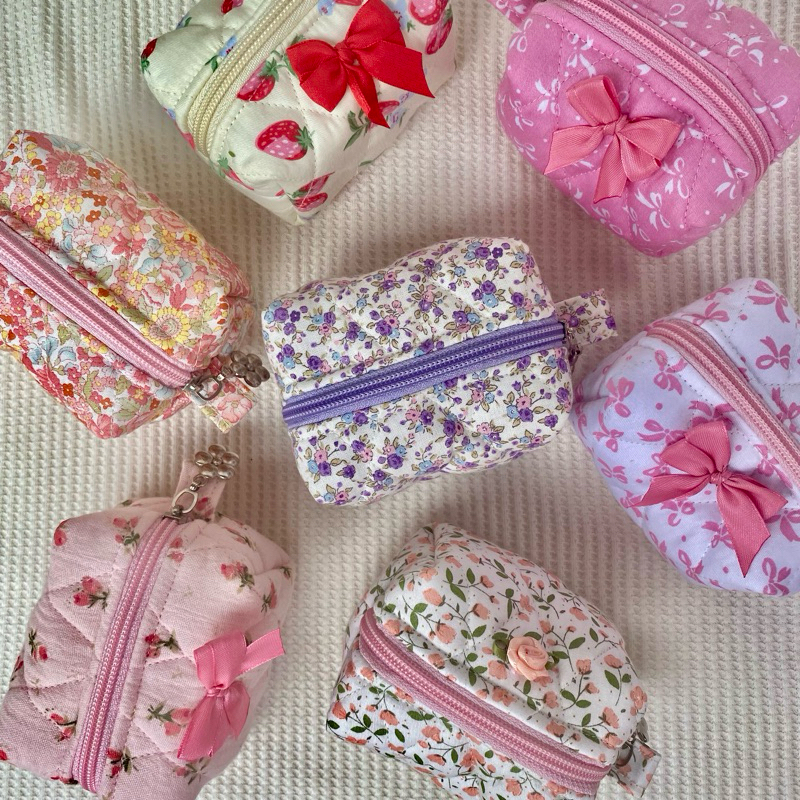 Mini pouch Box puffy and fluffy coin purse & makeup pouch super cute ...