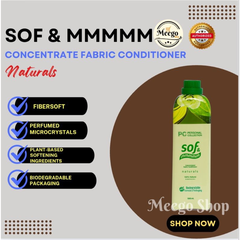 SOF NATURALS CONCENTRATED FABRIC CONDITIONER 1000ML | Shopee Philippines