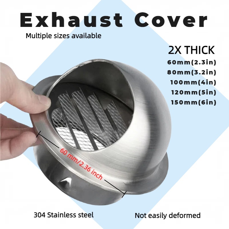 Exhaust Pipe Cover Hood 2-6in Rain Cover Ventilation Vent Breathable ...