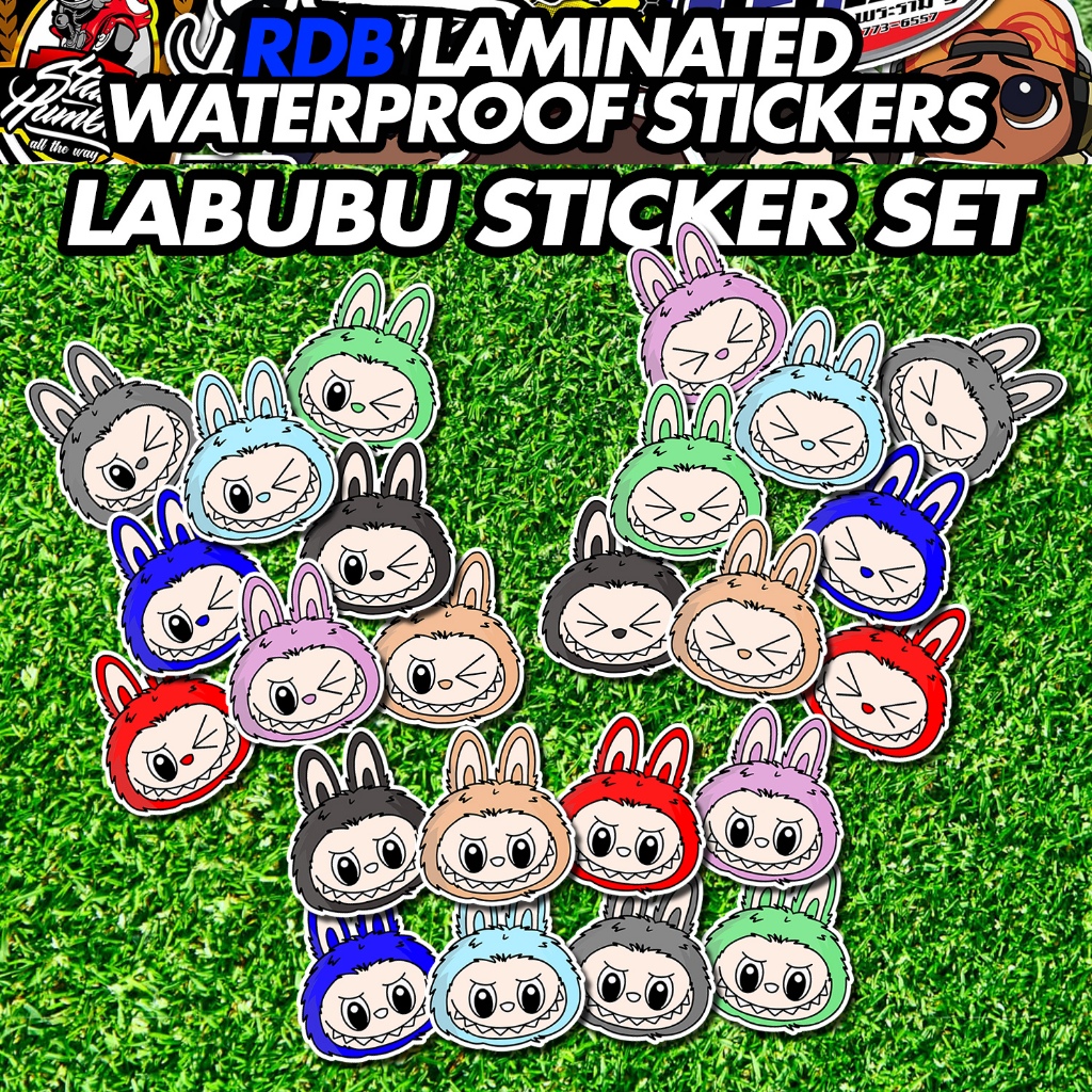 Labubu Stickers Pop Mart Head Set Laminated Waterproof Aesthetic for ...