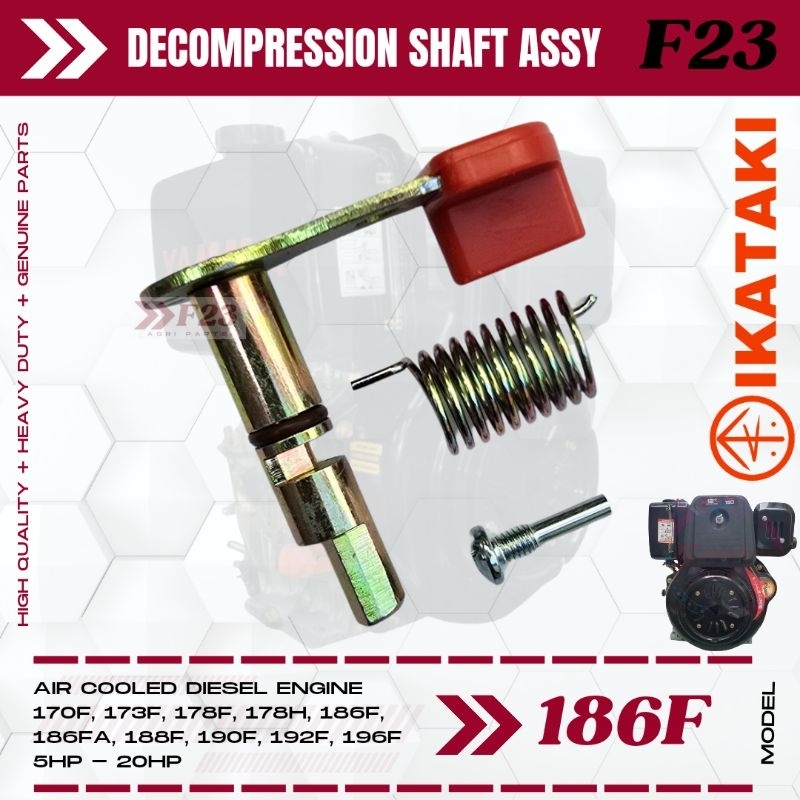 Decompression Screw, Spring, Oring, Shaft 170F, 173F, 178F, 178H, 186F ...