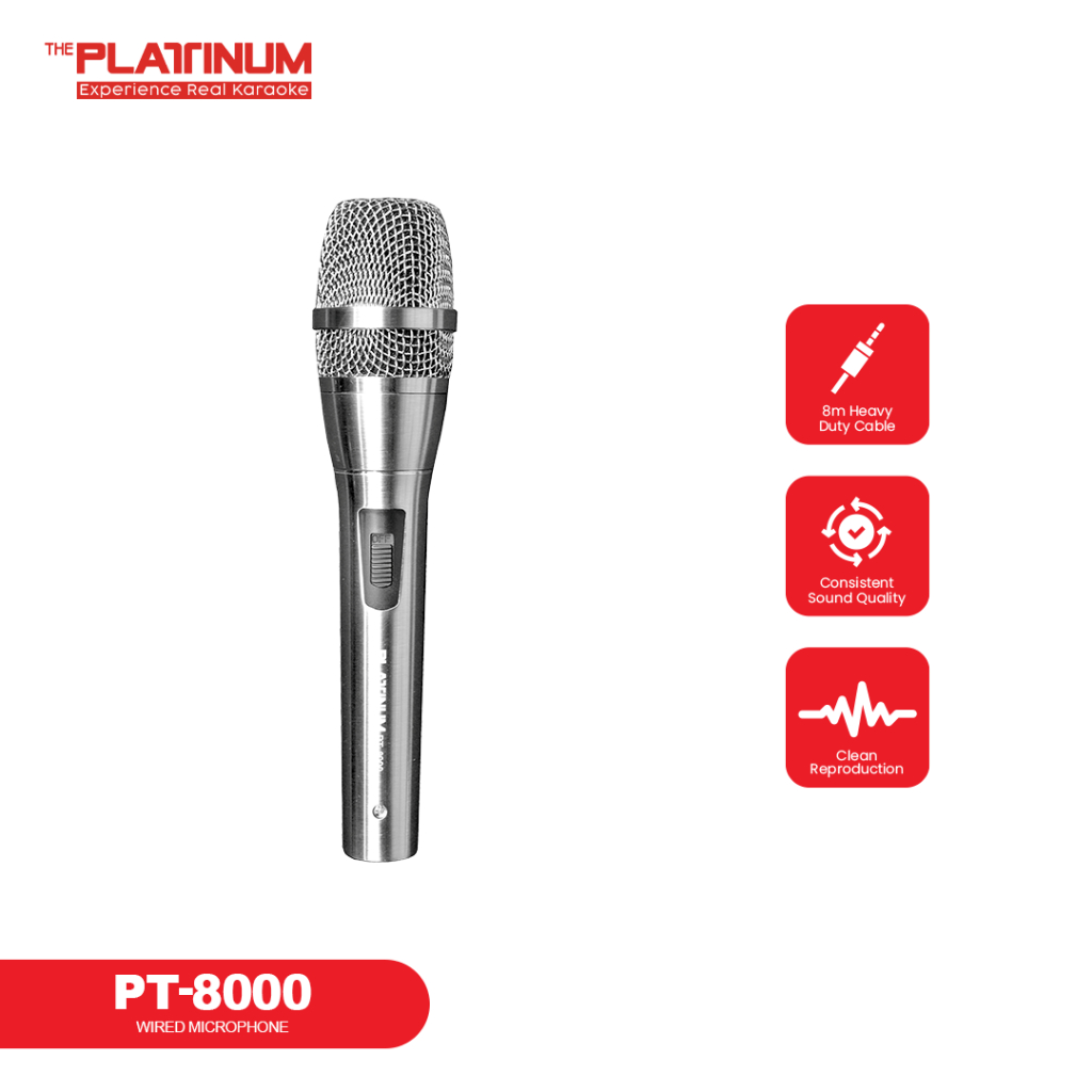 Platinum Karaoke Pt 8000 Wired Microphone Shopee Philippines