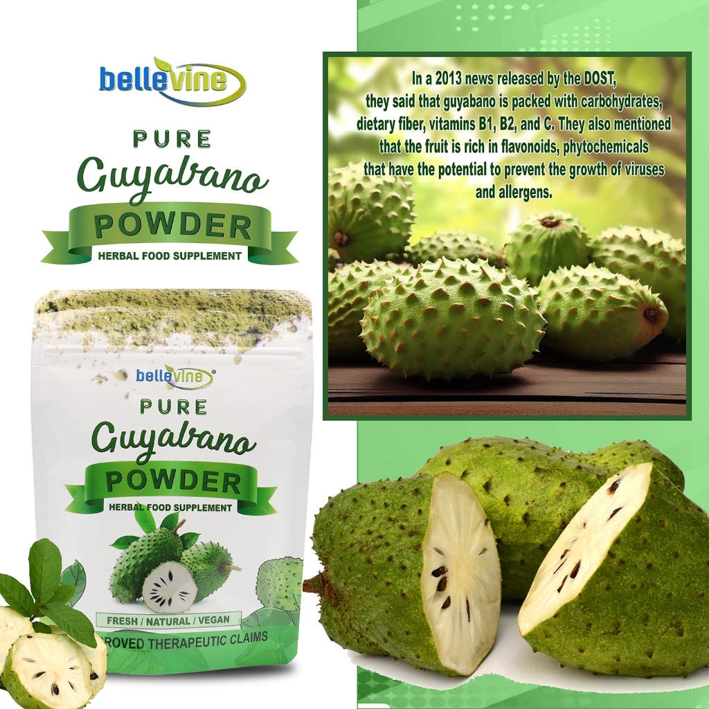 Bellevine Pure Guyabano Food Supplement Powder 50g | Shopee Philippines