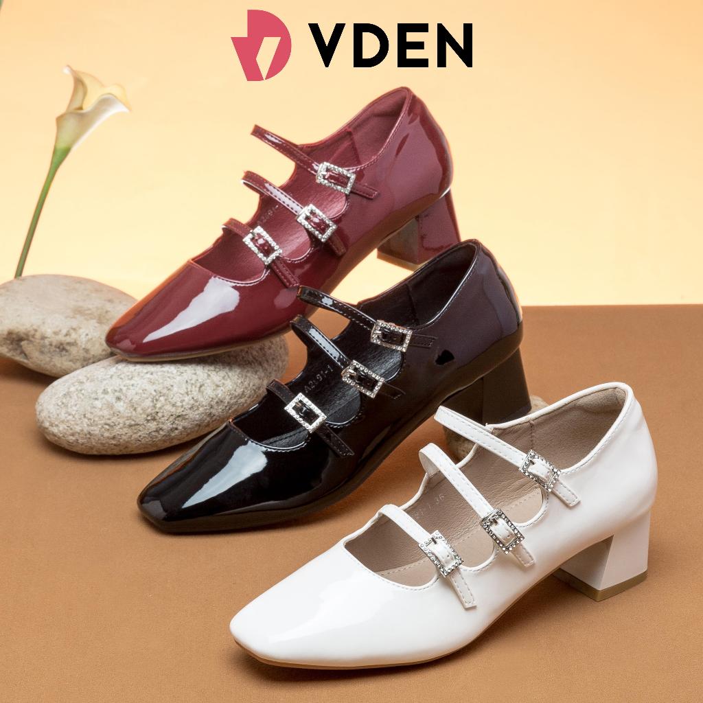 VDEN Patent Leather Mary Jane Block Heel Women's Shoes 1.7INCH/4.3CM ...