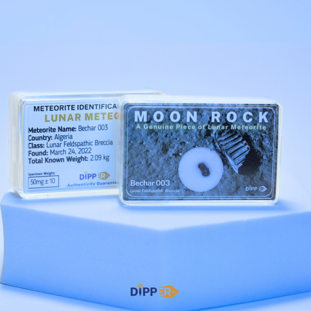 Authentic Moon Rock - Lunar Meteorite (Bechar 003) Specimen on Display ...