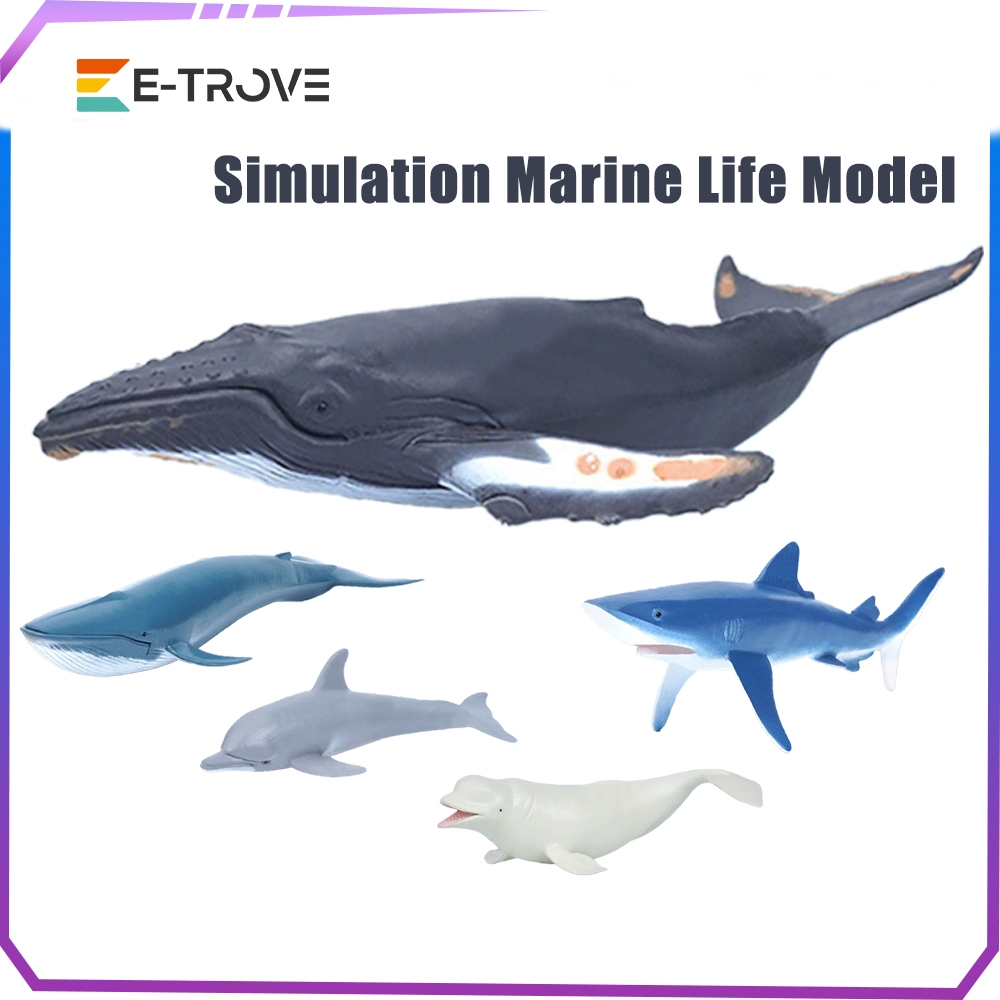 Pvc Plastic Simulation Dolphin Beluga Whale Shark Marine Life Animal ...