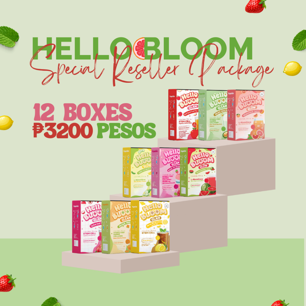 Hello Bloom by Kiray's Brands 12 Boxes Collagen Glutathione Stem Cell ...