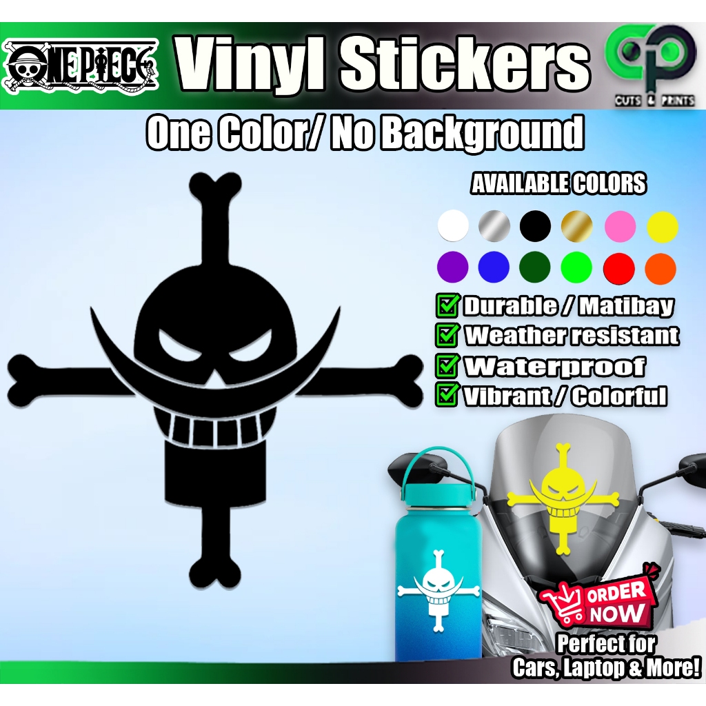 Whitebeard Logo 001 - One Piece Vinyl Sticker (For Laptop, Motorcycle ...