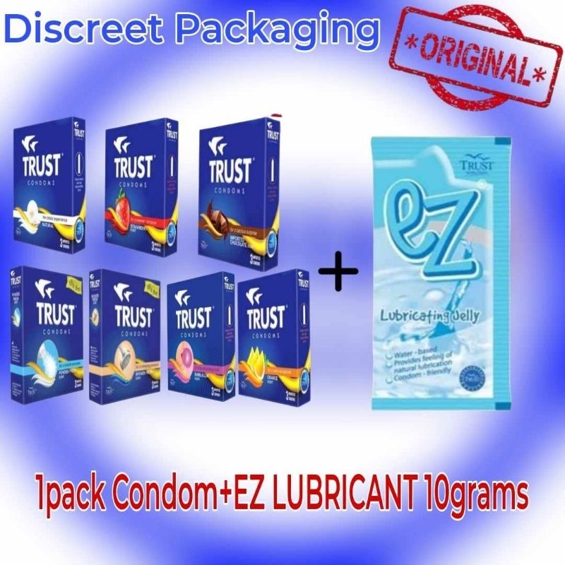 TRUST CONDOM (All Variants of choice 1pack)+ EZ Lubricant 10ml | Shopee ...
