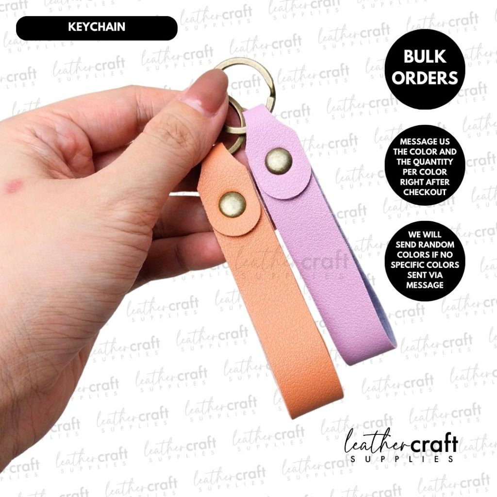 BULK Leather Keychain Keyholder Plain for business wedding souvenir ...